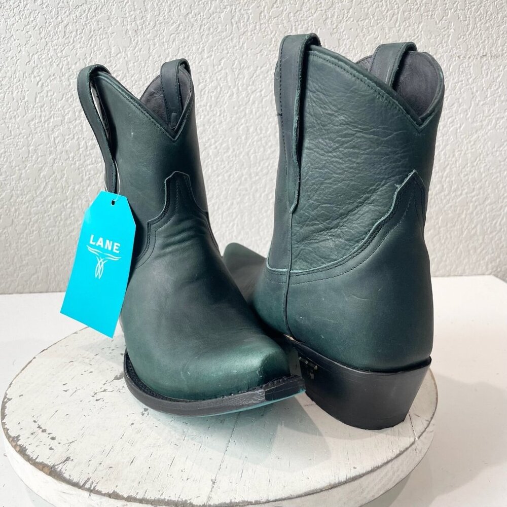 Lane EMMA JANE Womens Cowboy Bootie 10 Green Leather … - Gem